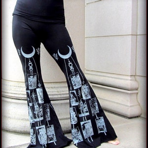 Flare Flow Dance Pants ~ Tarot Card Pants, Witchy Clothing, Bellydance ...