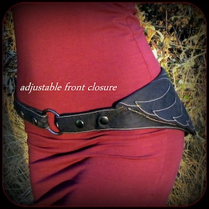 Utility Belt ~ Dark Angel Wings Hip Belt Bag W/ Pockets ~ Black Canvas ...