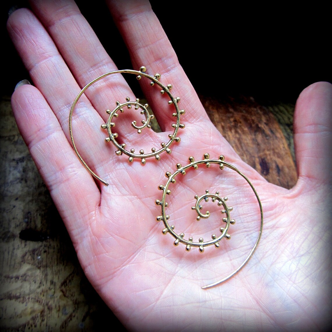 Spiral Earrings Fake Gauges Belly Dance Festival Style Gold - Etsy