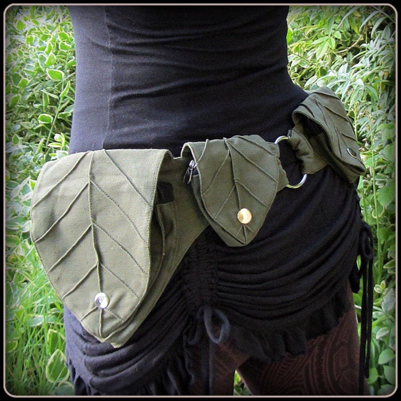 Leaf Utility Pocket Belt Festival Belt Forest Fantasy Fairy - Etsy