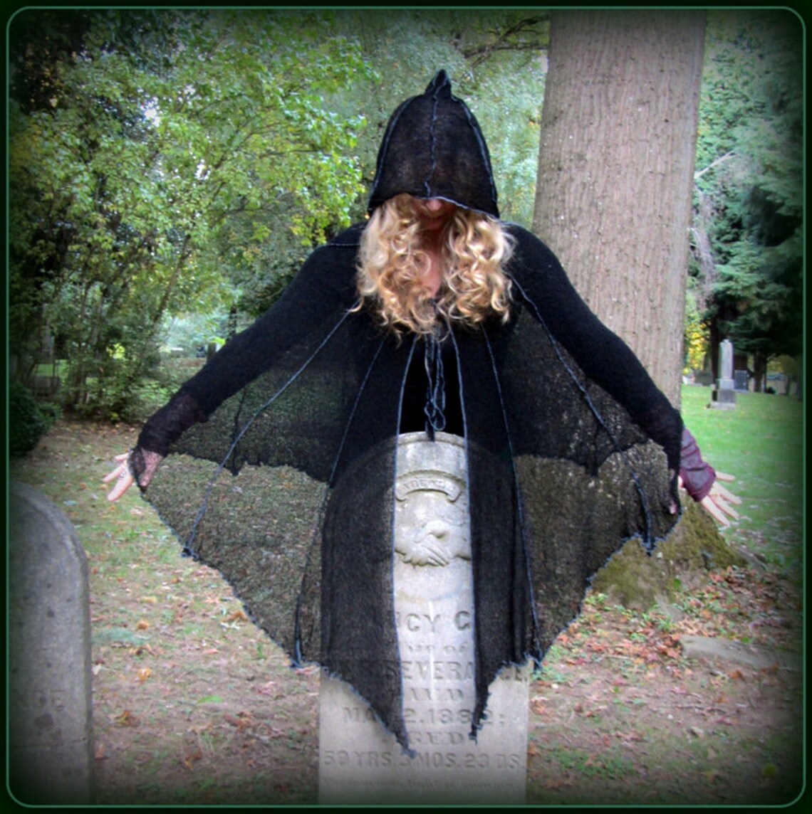 Halloween Vampire Bat Cloak W/ Hood Renaissance Festival | Etsy