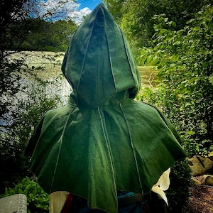 Hooded Leaf Cape - Renaissance Faire Capelet W/ Elven Woodland Style ...
