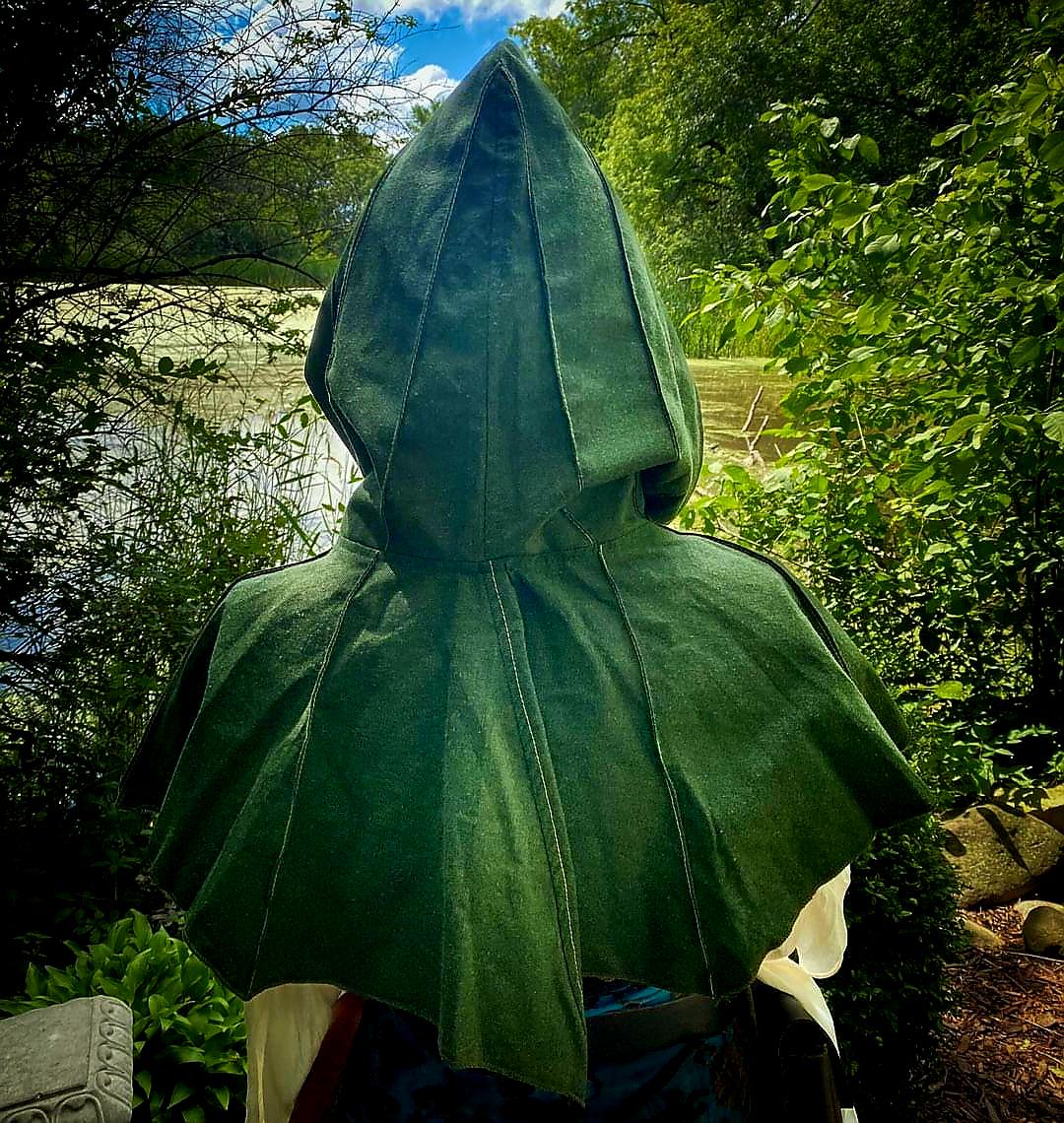 Hooded Leaf Cape - Renaissance Faire Capelet W/ Elven Woodland Style ...
