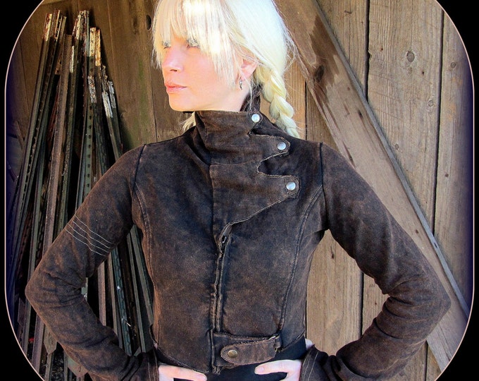 Steampunk Coat ~ Post Apocalyptic Clothing, Burning Man Cropped Jacket ...