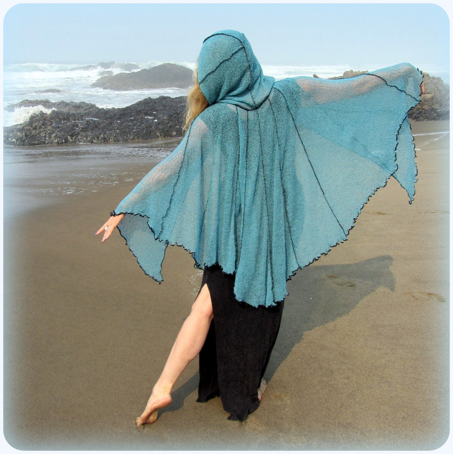 Halloween Mermaid Costume Cape Fantasy Cloak W/ Hood - Etsy