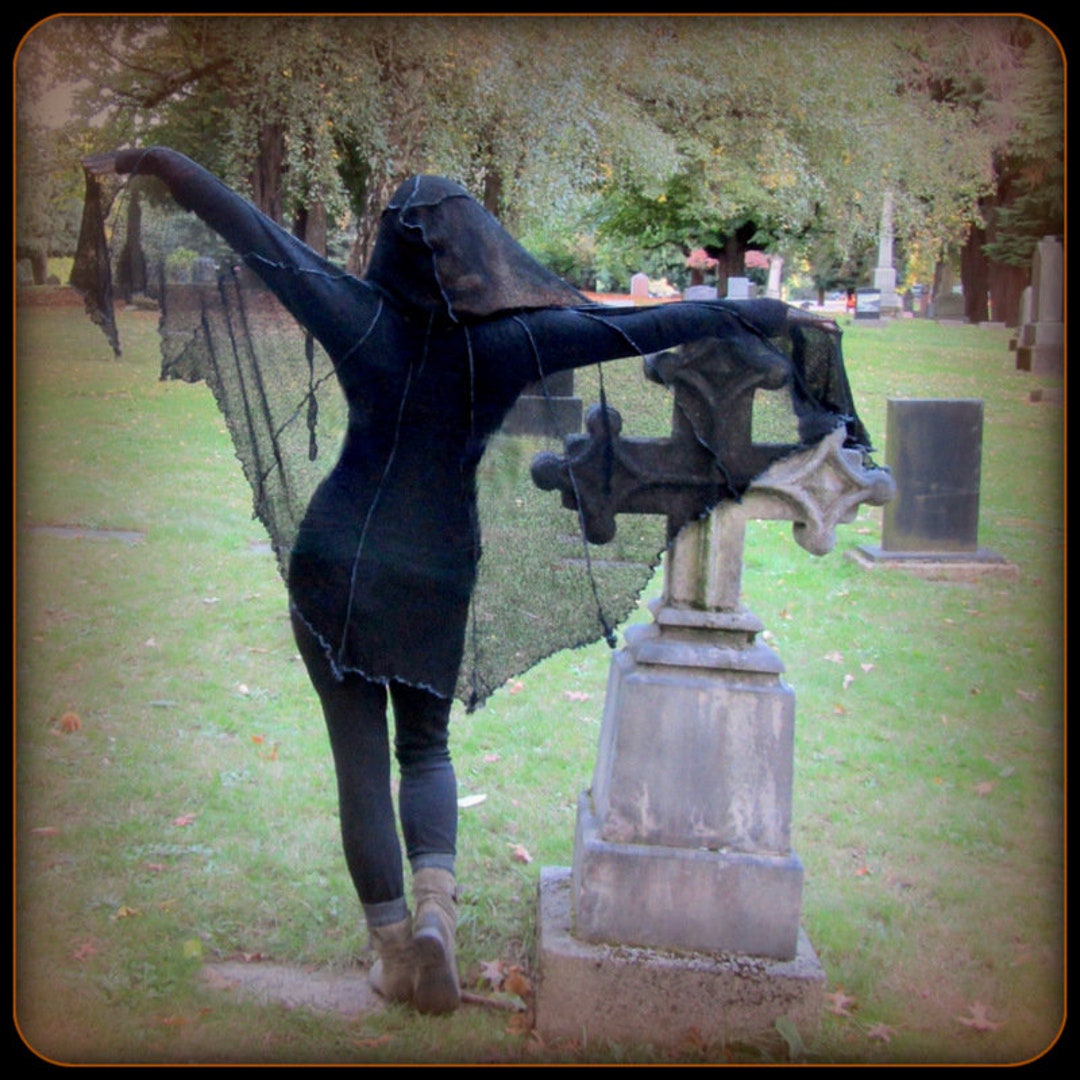 Halloween Vampire Bat Cloak W/ Hood, Renaissance Festival Clothing ...