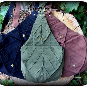 Leaf Backpack Book Messenger Bag ~ Renaissance Fair Crossbody Purse ...
