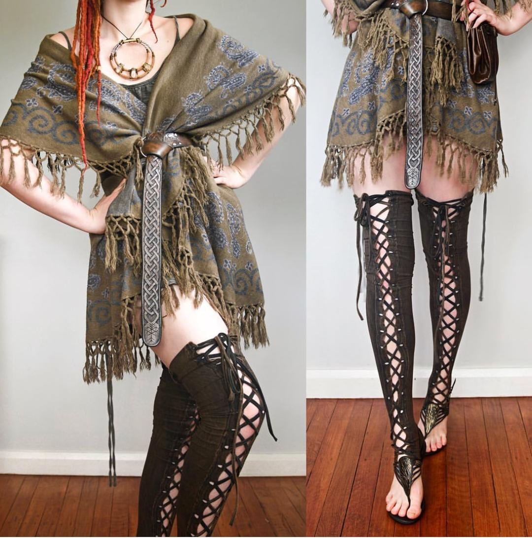 Leg Warmers, Steampunk Leggings, Viking Thigh Highs, Post Apocalyptic ...