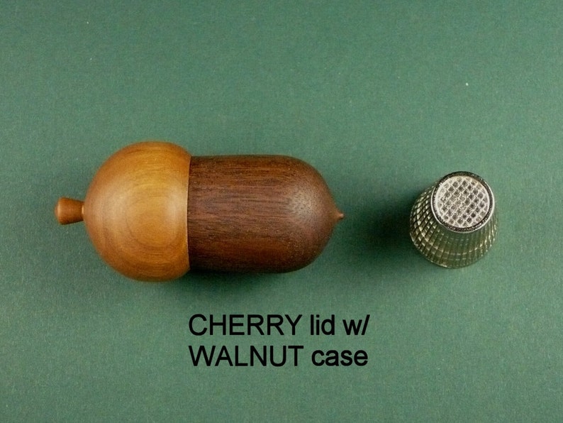 Acorn Needle Case Short and Acorn Thimble Case Set. Cherry Lid | Etsy