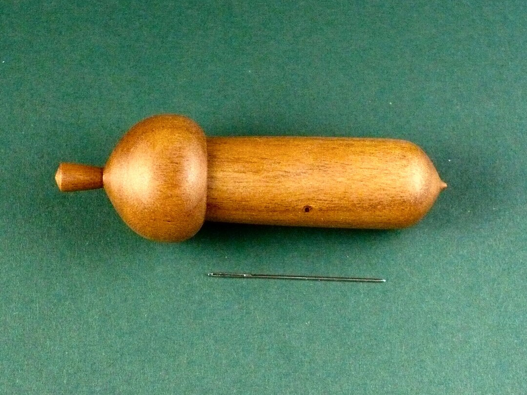 Wood Acorn Needle Case, Cherry Lid and Cherry Case. It Measures 2 3/8 ...