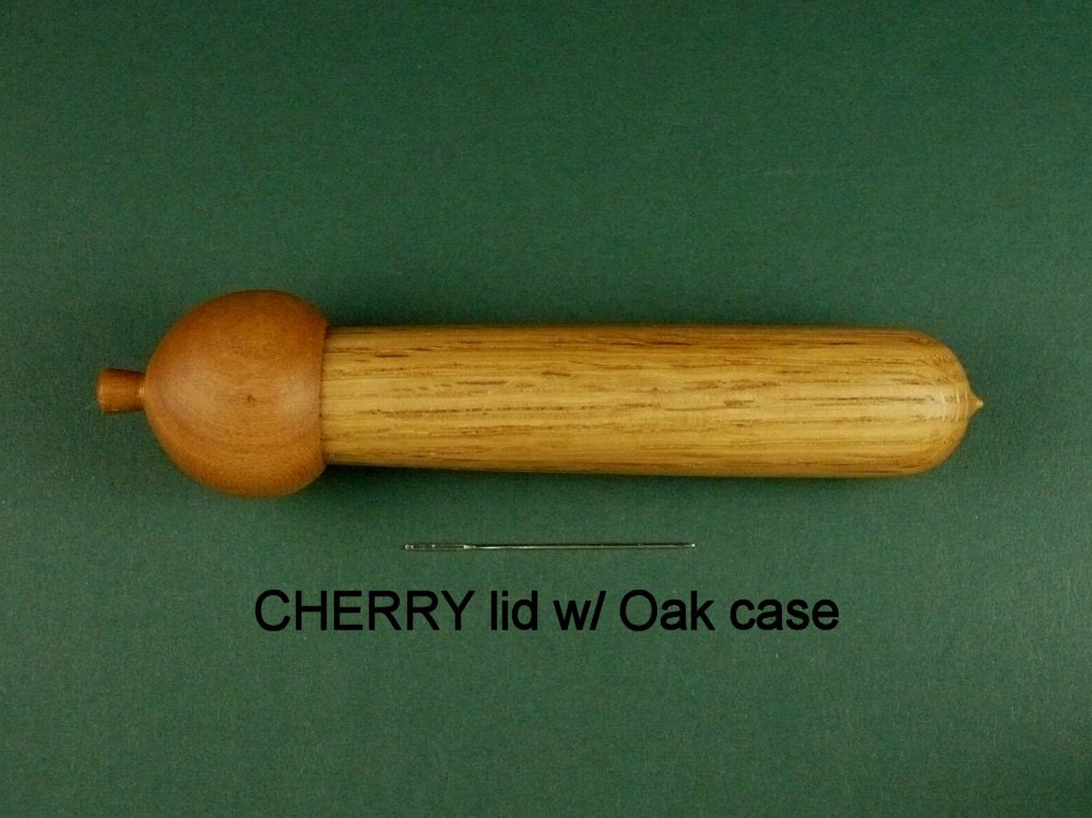 Wood Acorn Needle Case Cherry Lid and Oak Case. It Measures - Etsy