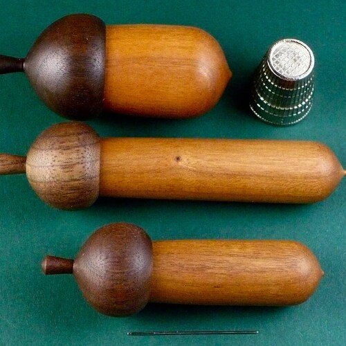 Wood ACORN Thimble Case With a WALNUT Lid and CHERRY Case. - Etsy