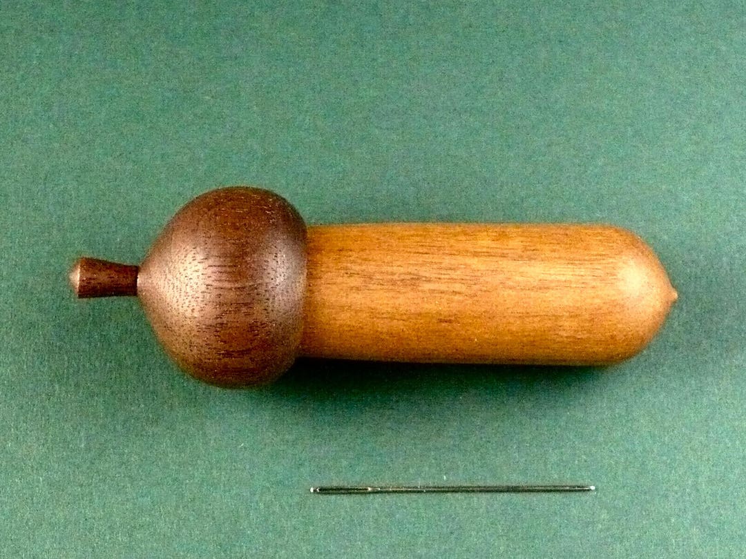 Wood Acorn Needle Case, Walnut Lid and Cherry Case. It Measures 2 3/8 ...