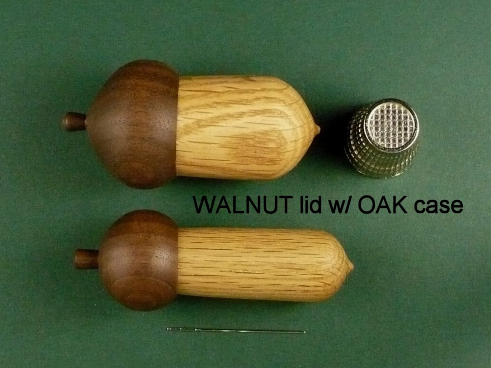 Acorn Needle Case and Acorn Thimble Case Set. Walnut Lid and | Etsy