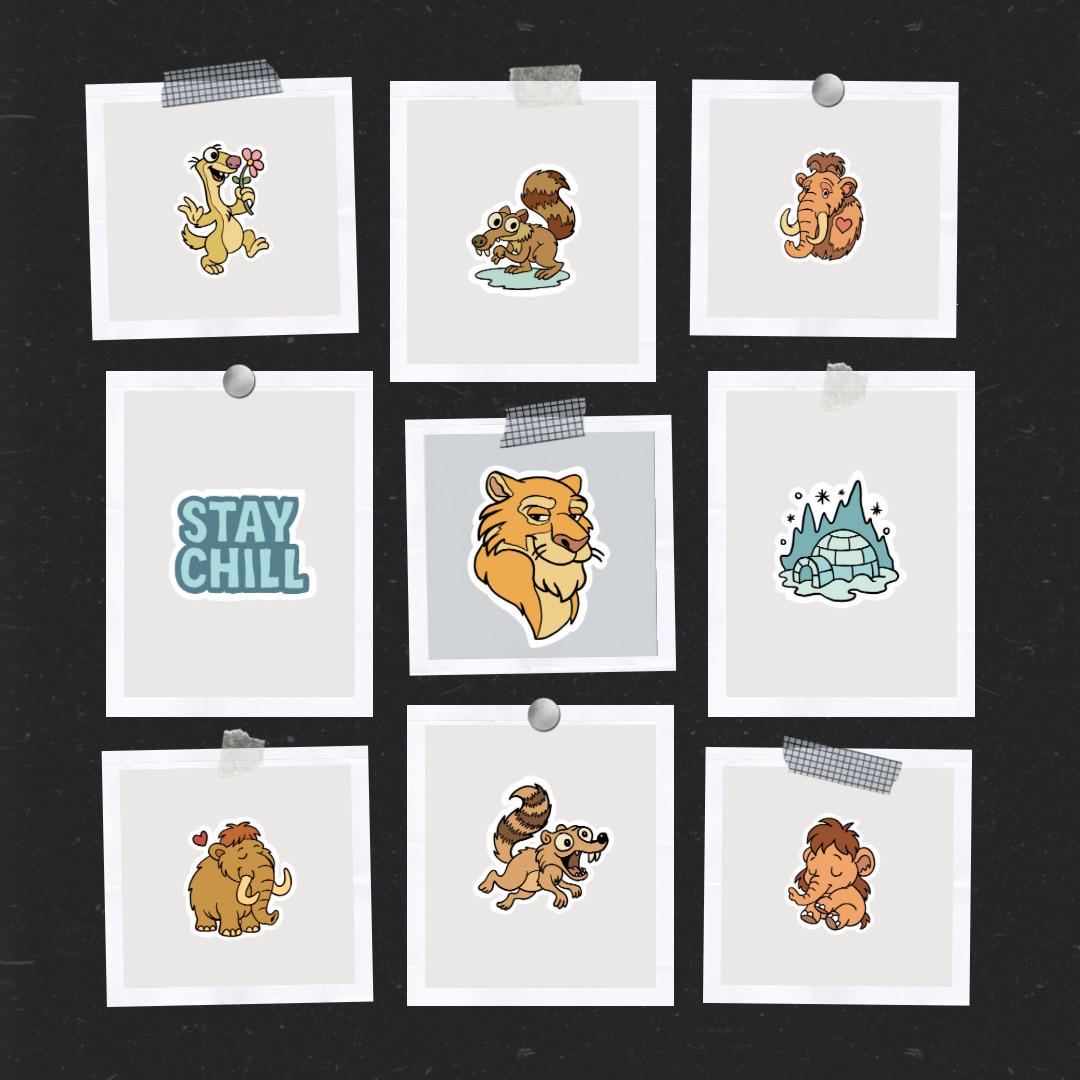 Ice Age Cartoon Stickers - Etsy