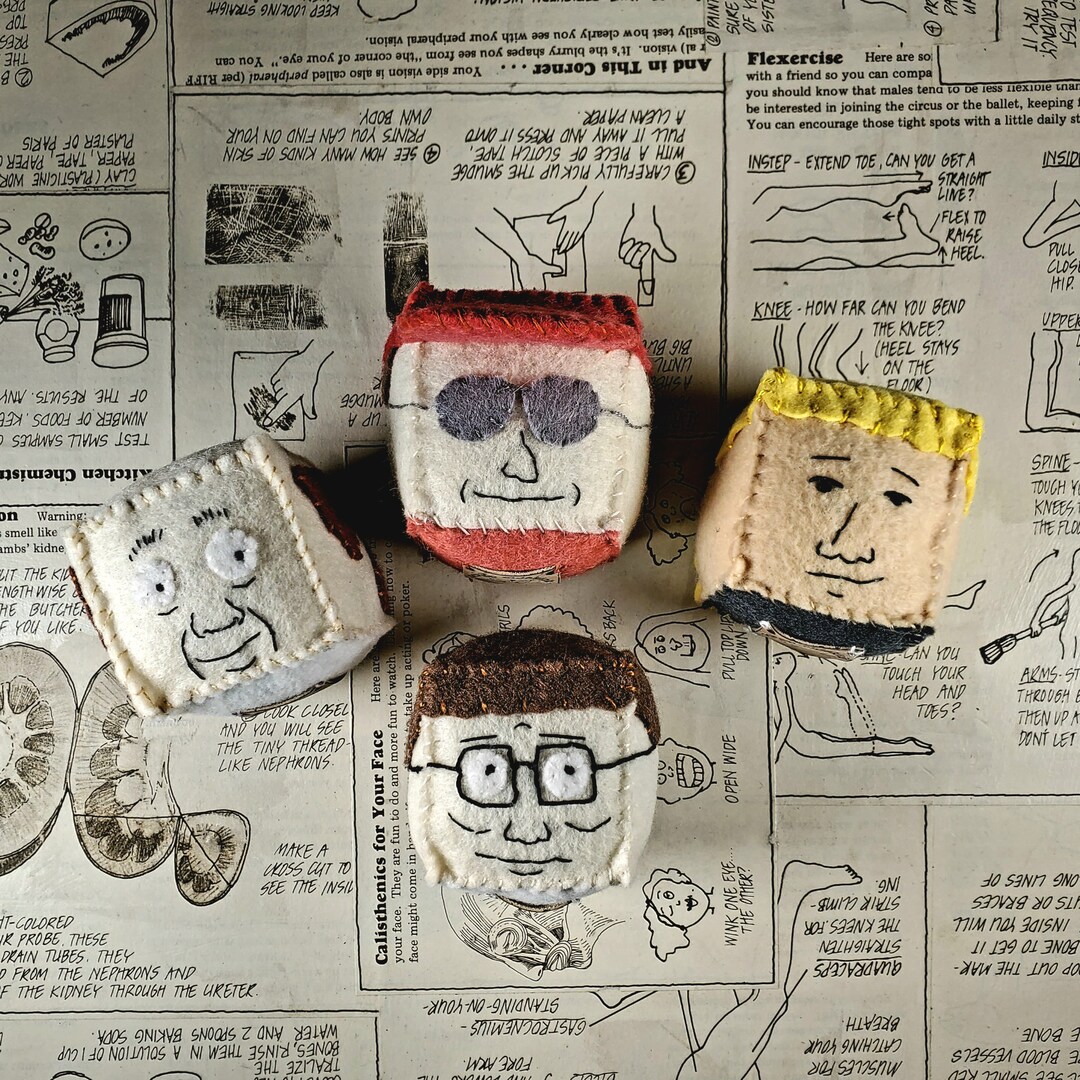 Made-to-order Handsewn Felt King of the Hill Blockhead Set – Hank, Dale ...