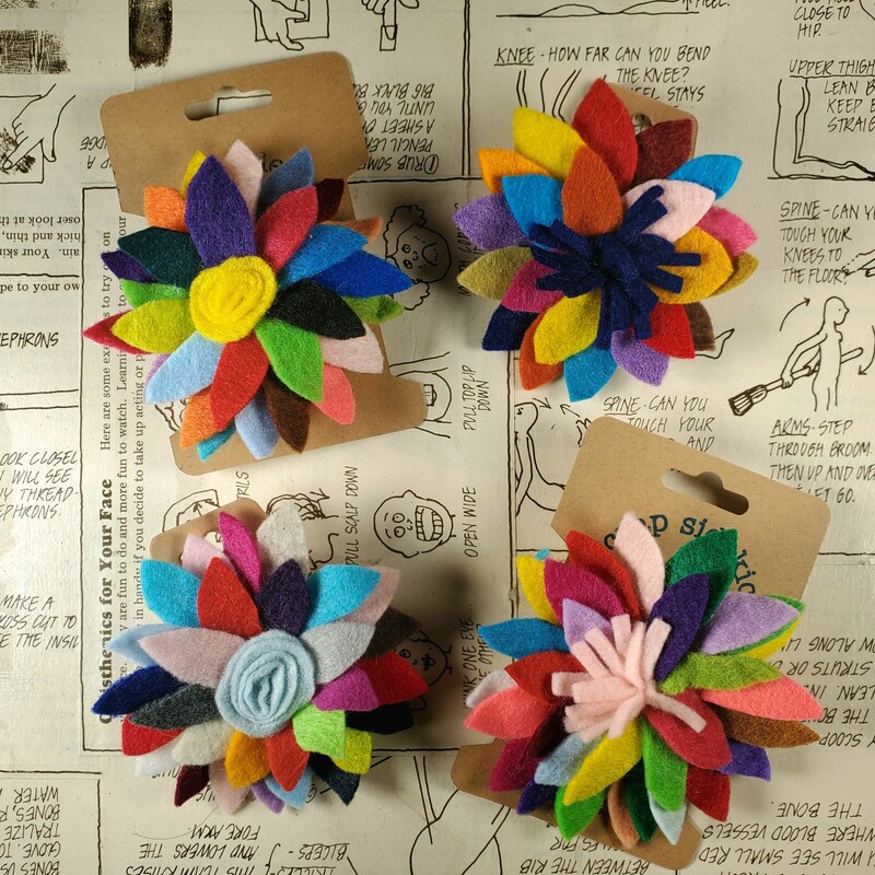 Felt Flower Pin - Etsy