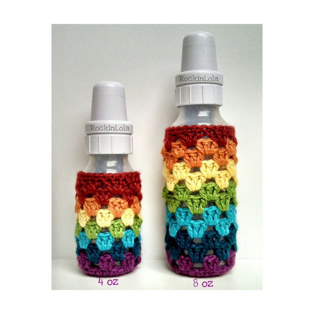 Crochet Dr. Brown's Baby Bottle Cozy - Non-slip Sleeve, 4oz / 8oz ...