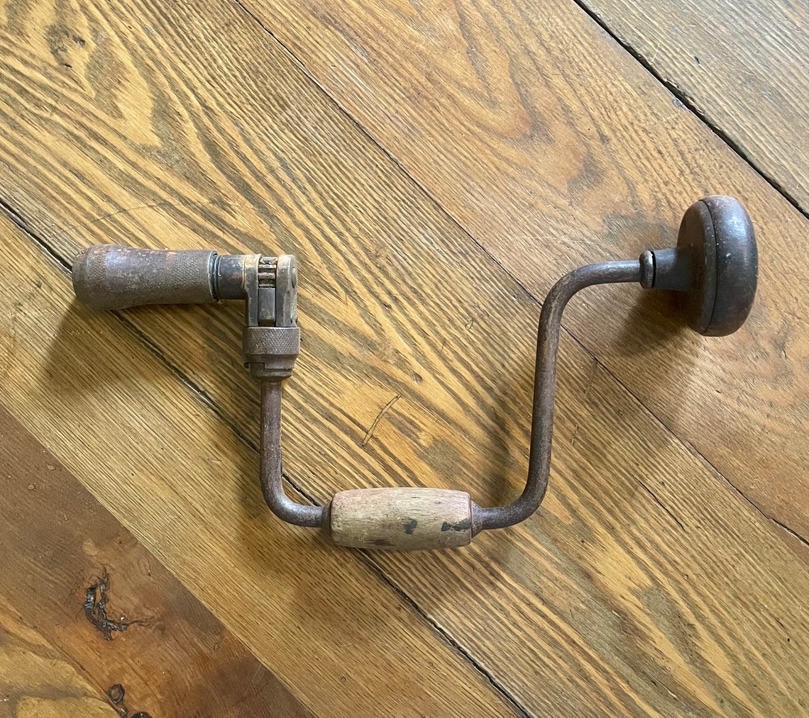 Vintage Hand Crank Bit Brace Drill: Collectible Woodworking Tool - Etsy