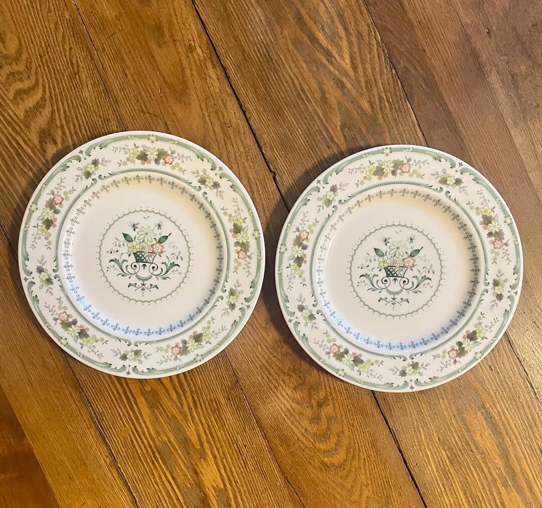 Pair Royal Doulton Provençal Dinner Plates: English Fine China Cottage ...
