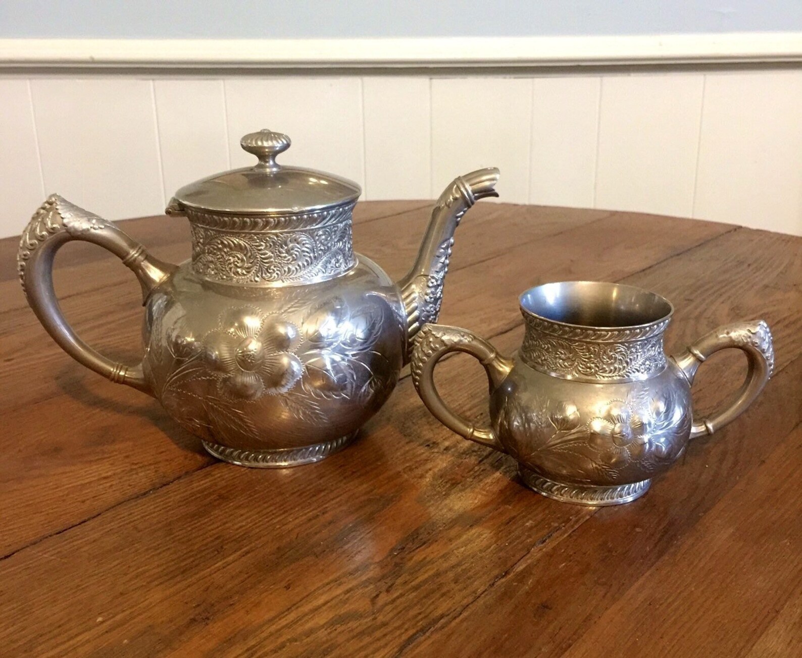 Antique Meriden Silver Tea Set Coffee Pot Teapot Sugar Creamer - Etsy