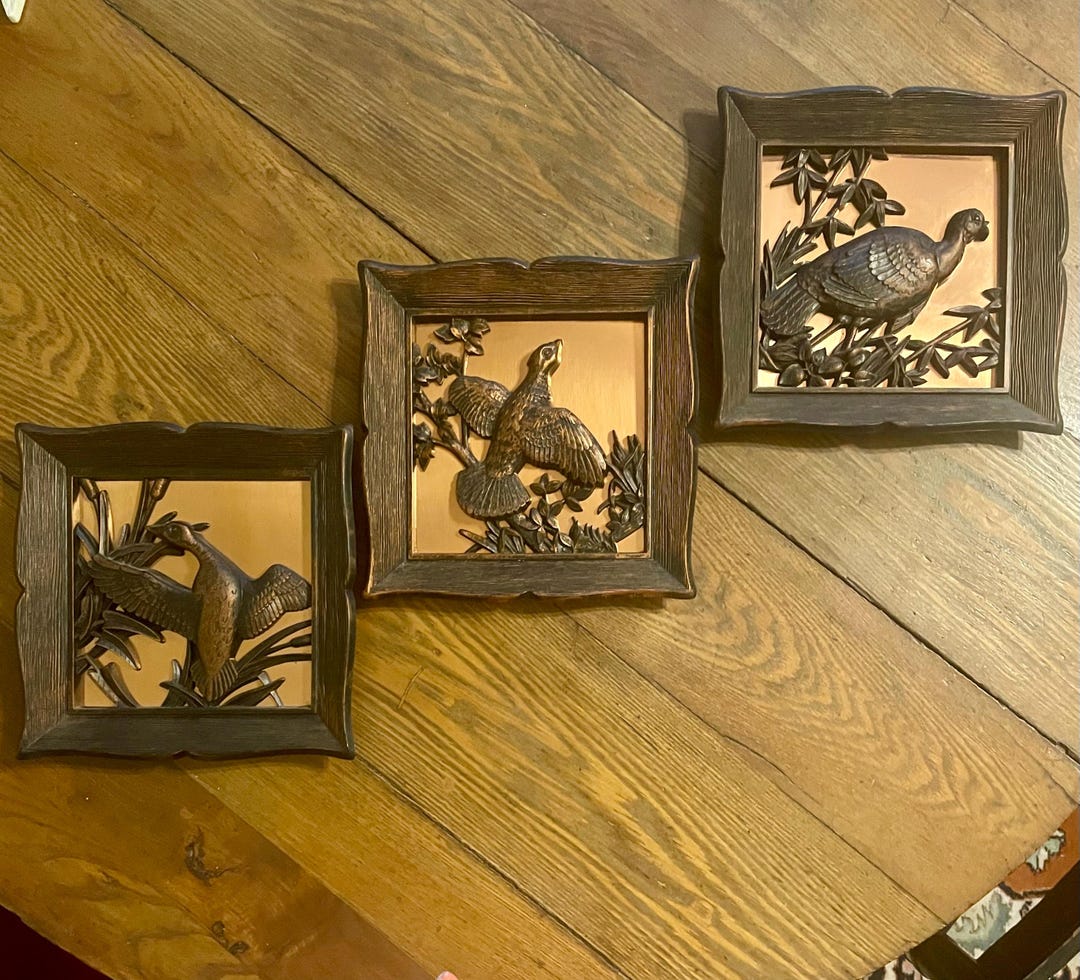 Dart Coppercraft Game Bird Wall Art Plaques - Farmhouse Decor, Set of 3 ...