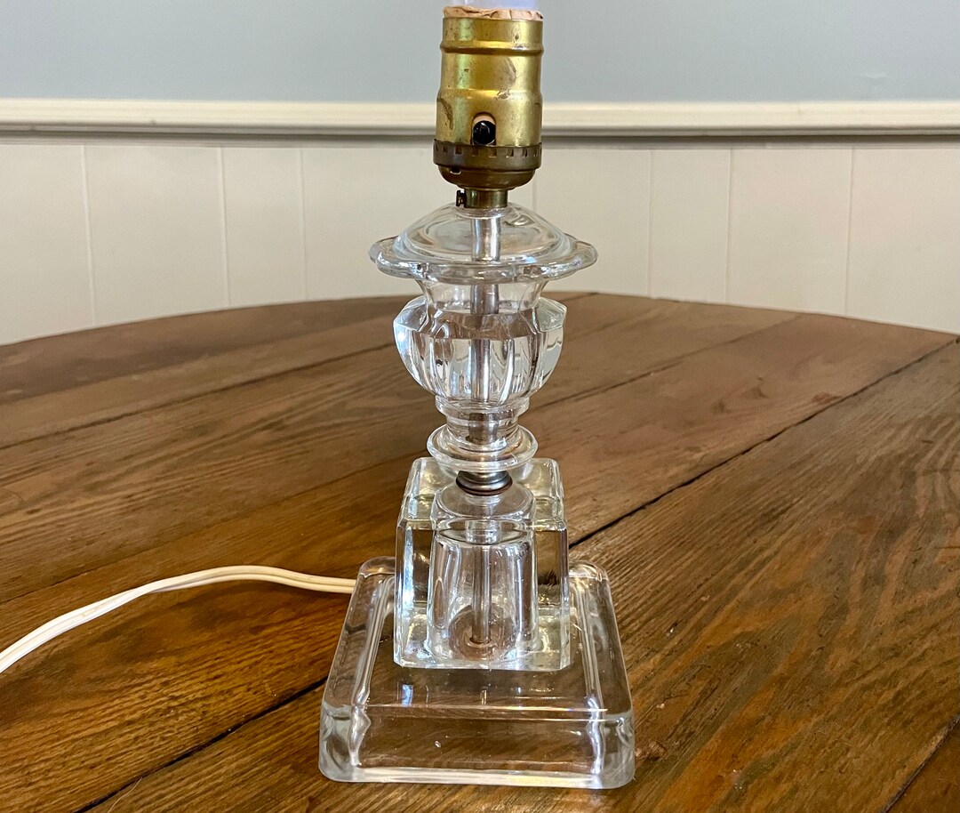 Stacked Clear Glass Vanity/table Lamp Art Deco Hollywood Regency ...