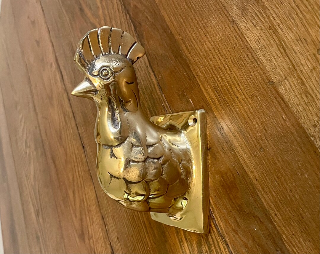 Brass Chicken Head Wall Hook Apron or Leash Hanger Gold Metal - Etsy