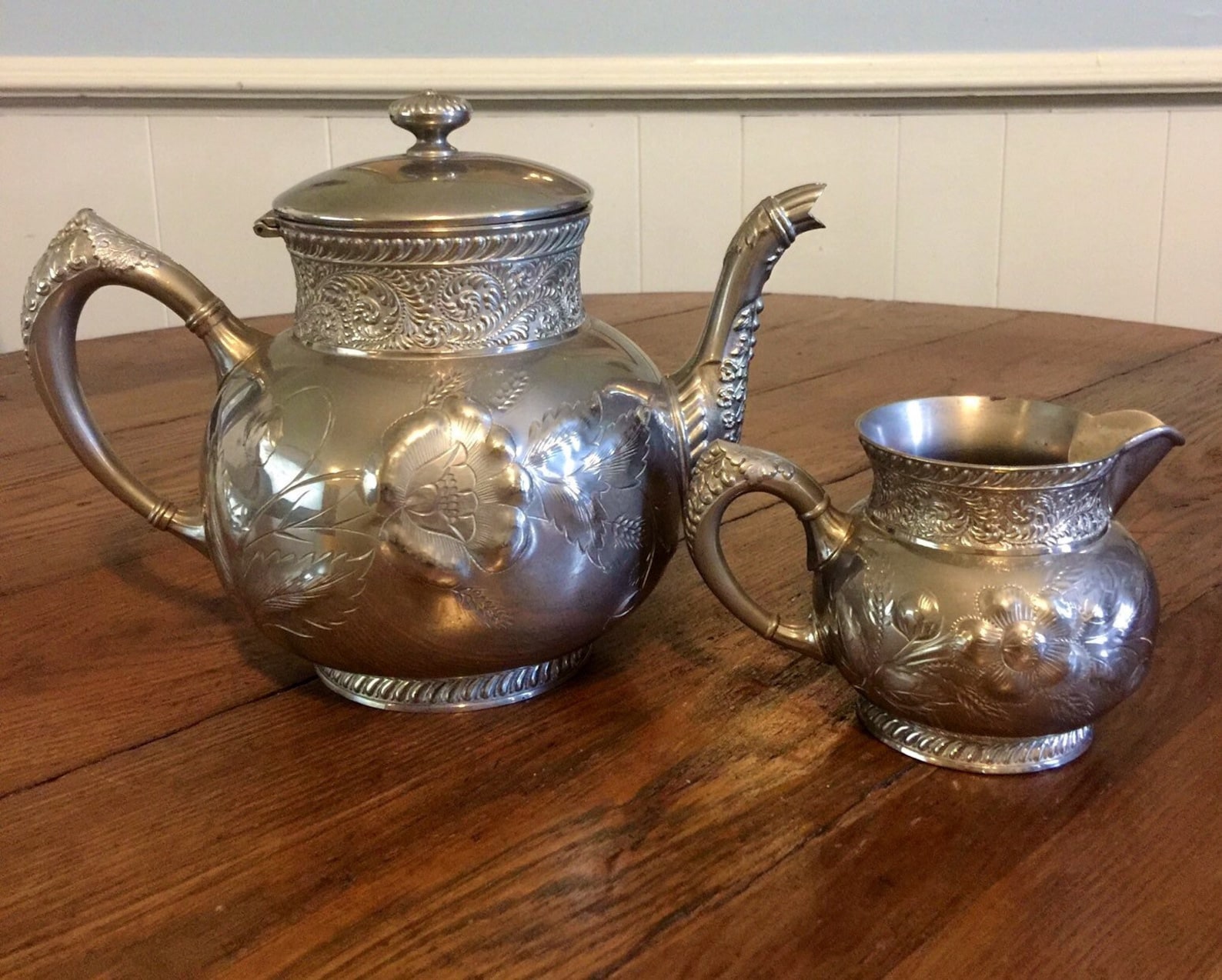 Antique Meriden Silver Tea Set Coffee Pot Teapot Sugar Creamer - Etsy