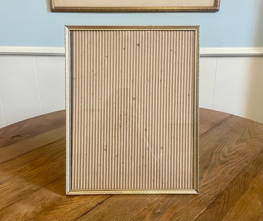 Large 11 X 14 Standing Picture Frame Embossed Gold Tone Metal Farmhouse ...