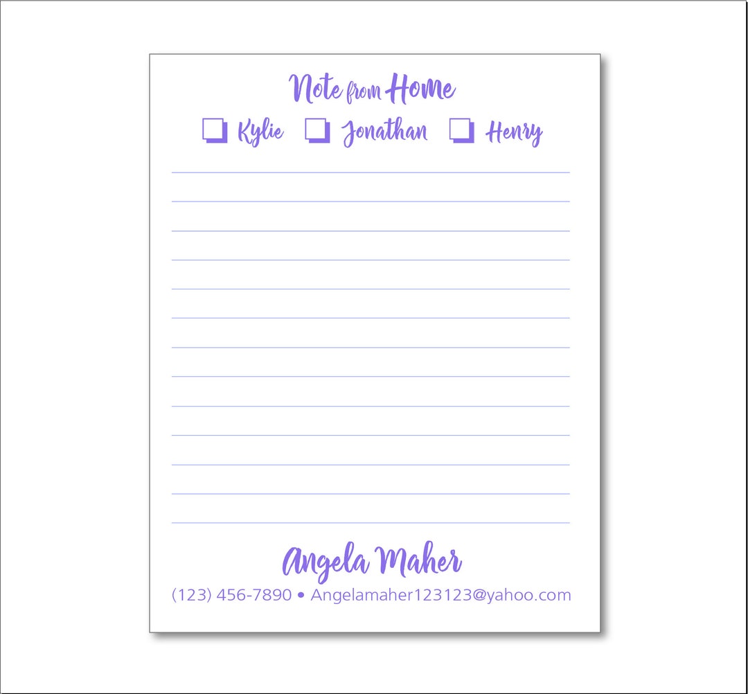 Personalized Notepads Note From Home Sets of 2 or 4 2 - Etsy
