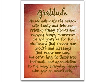 Gratitude Card Thank You Card With Gratitude Card Gratitude - Etsy