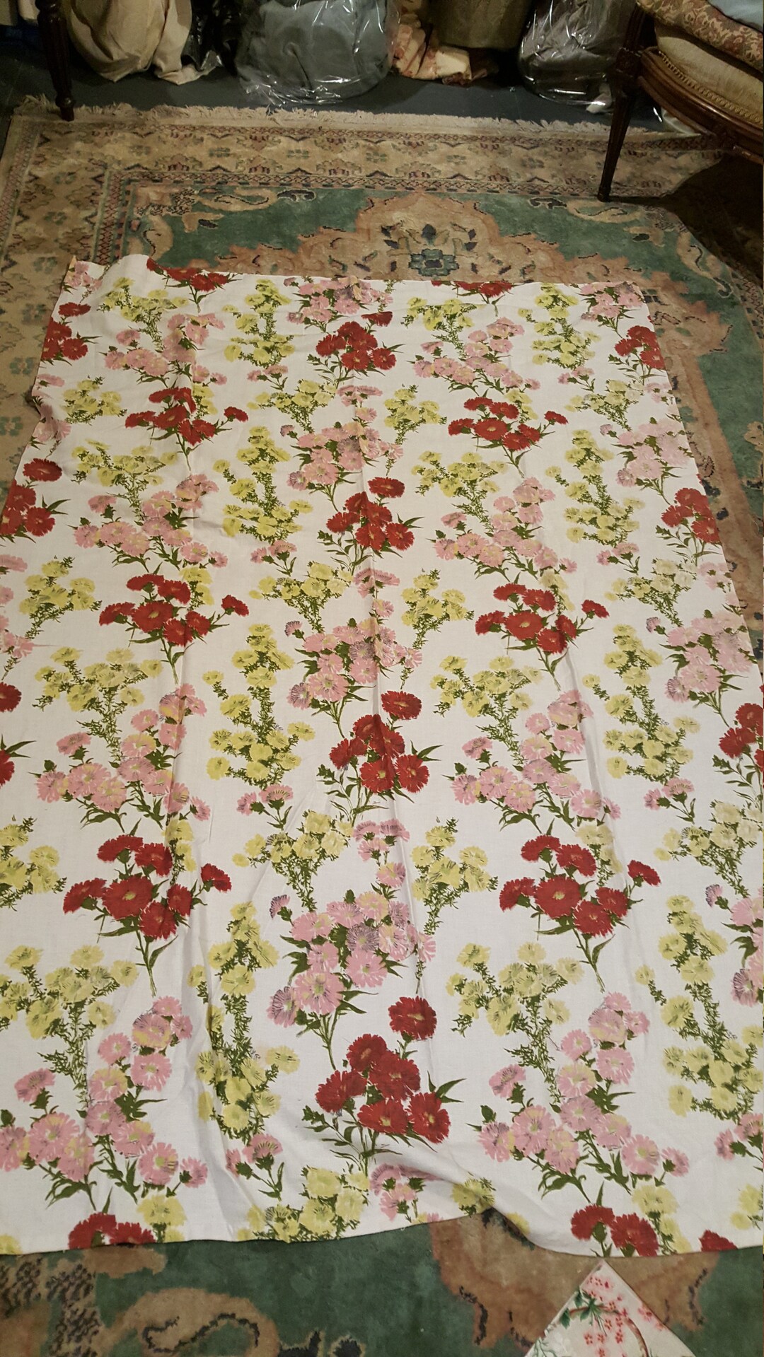 Single Vintage Backcloth Fabric Floral Fabric - Etsy