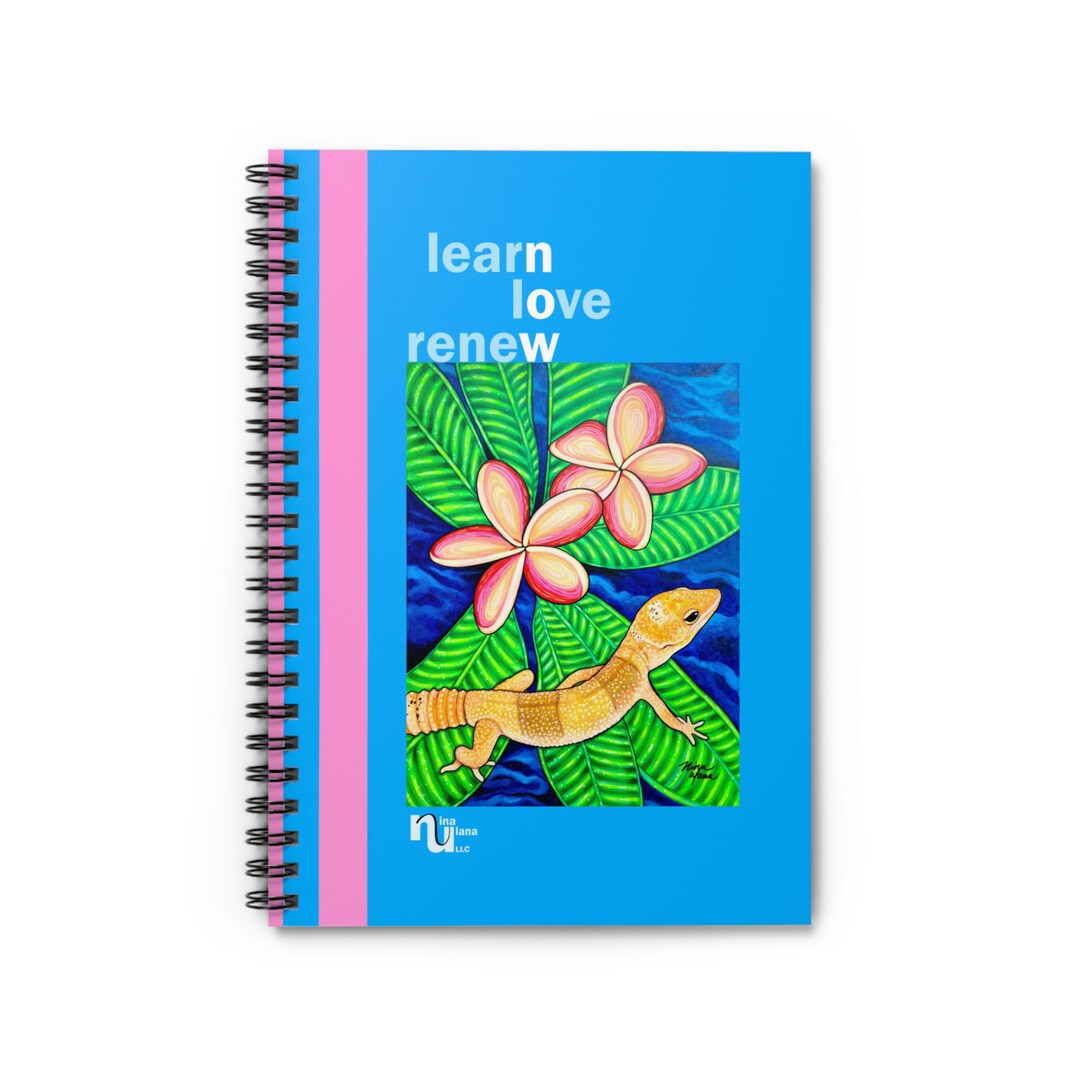 Now Journal Spiral Notebook Featuring Nina Ulana's Plumeria Lizard ...