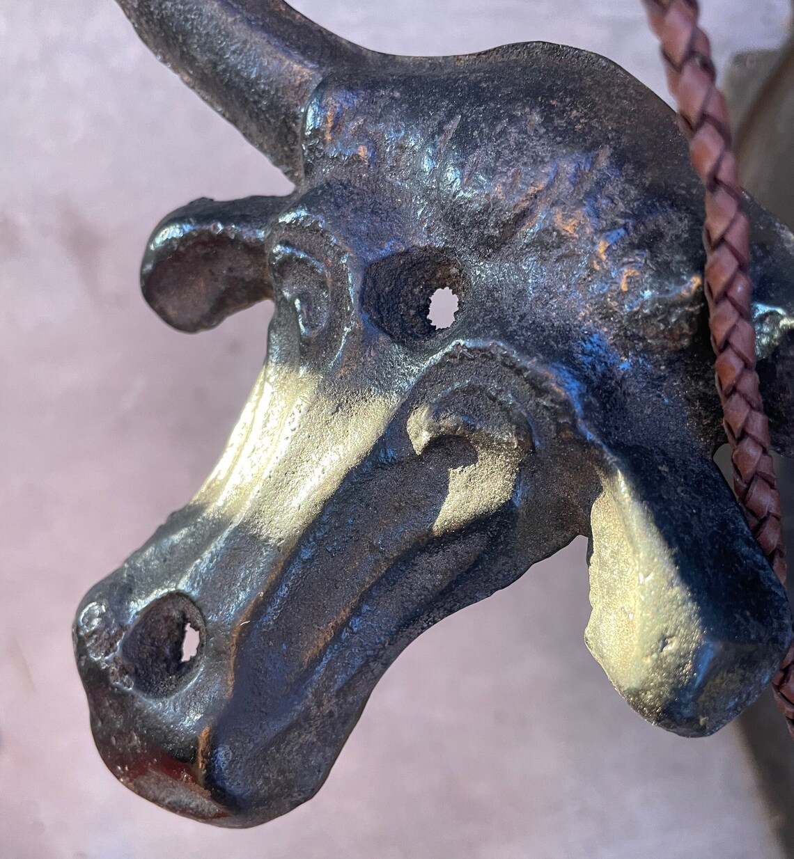 Ranch Dinner Bell Vintage Rustic Cast Iron Cow Bell Primitive Foundry ...