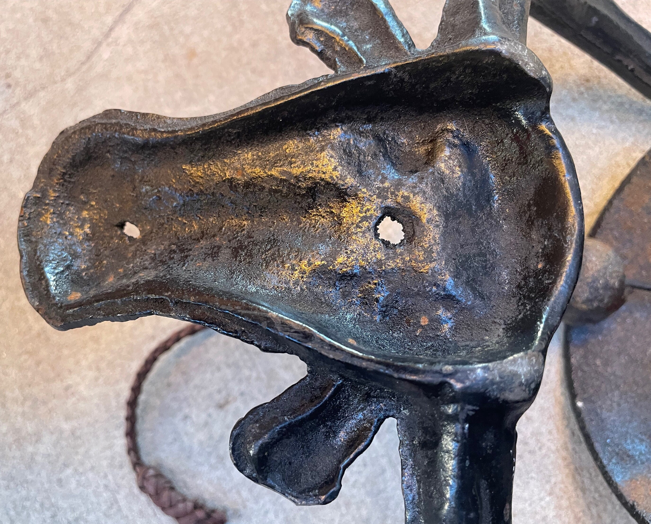 Ranch Dinner Bell Vintage Rustic Cast Iron Cow Bell Primitive Foundry ...