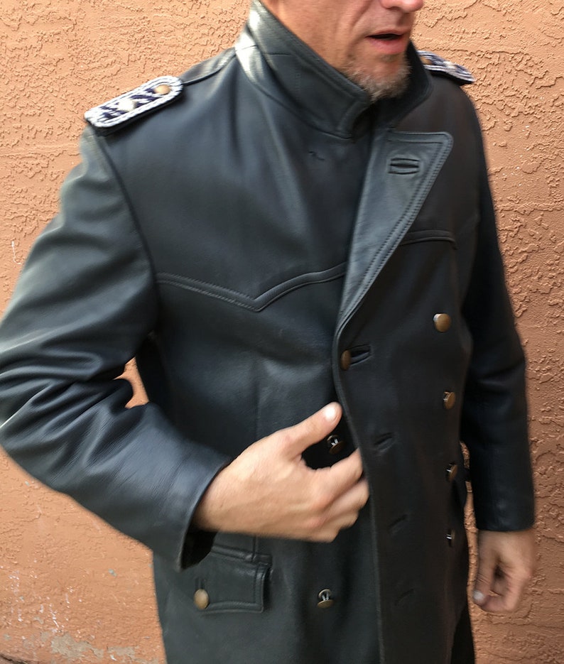 Outstanding Blue Gray Prussian State Police Leather Uniform Coat ...