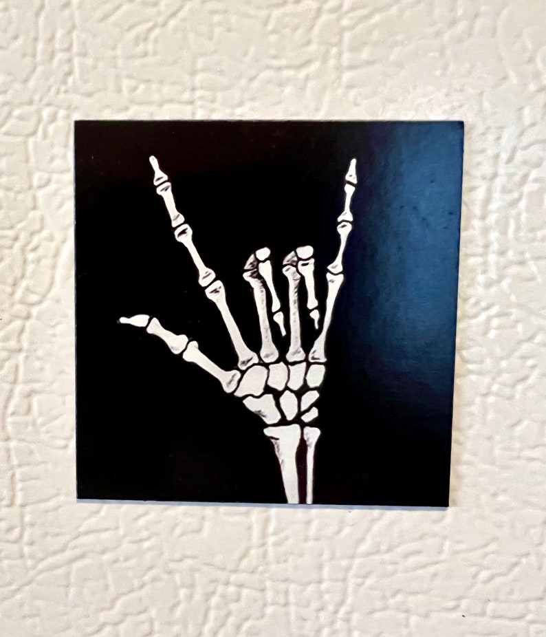 Skeleton ILY Magnet, ILY Magnet, ASL Magnet, Magnet, Skeleton, - Etsy