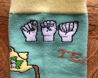 ASL Coffee Socks, ASL Socks, Sign Language Socks, Coffee Socks, Sign ...
