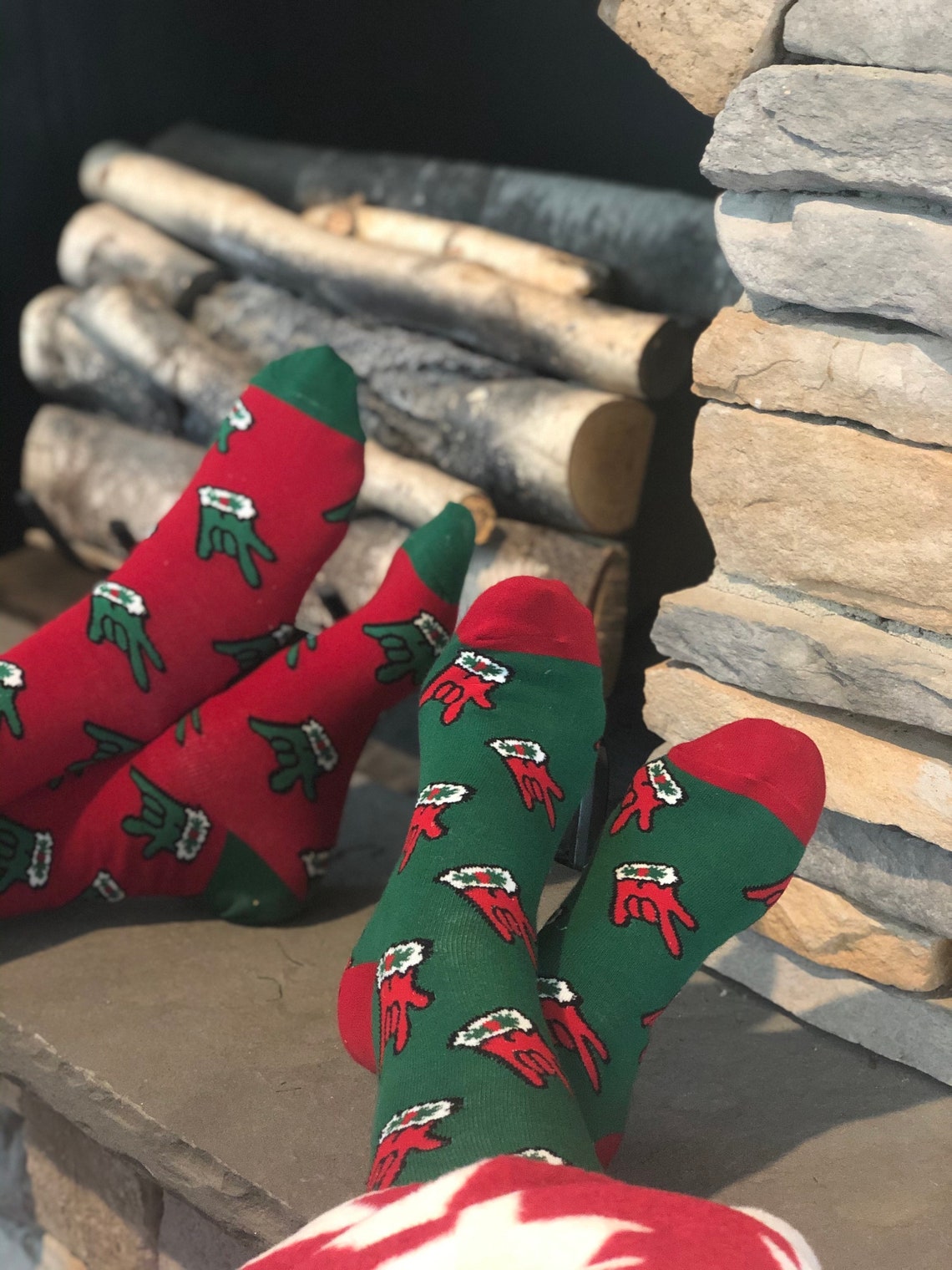 Christmas ILY Socks Mismatch option too sign language socks | Etsy