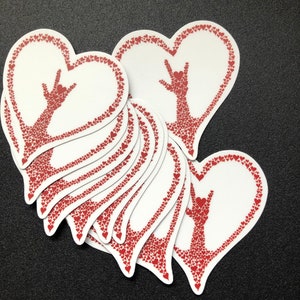 ASL ILY Hand in Heart, ASL Sticker - Etsy