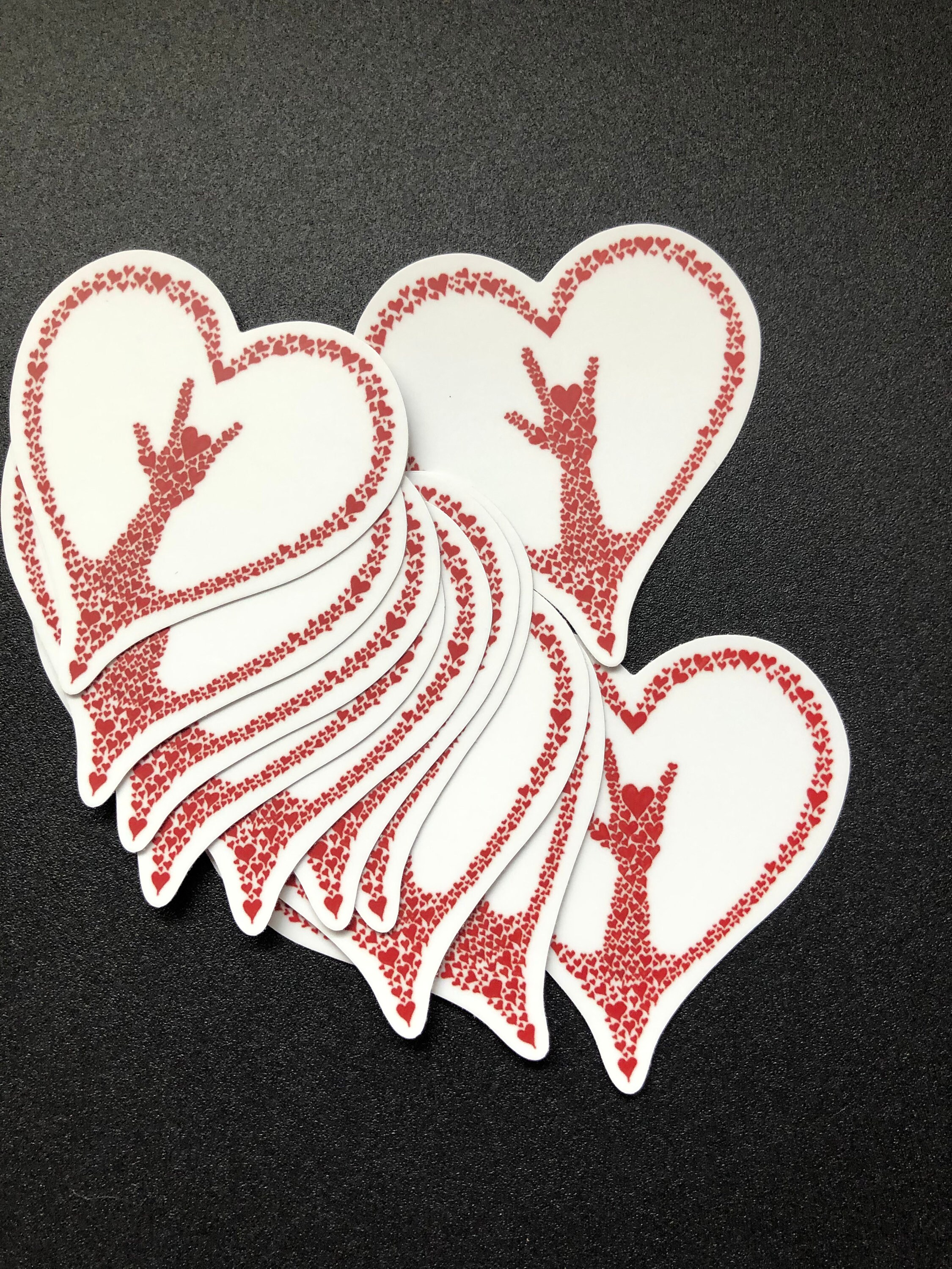ASL ILY Hand in Heart ASL Sticker - Etsy