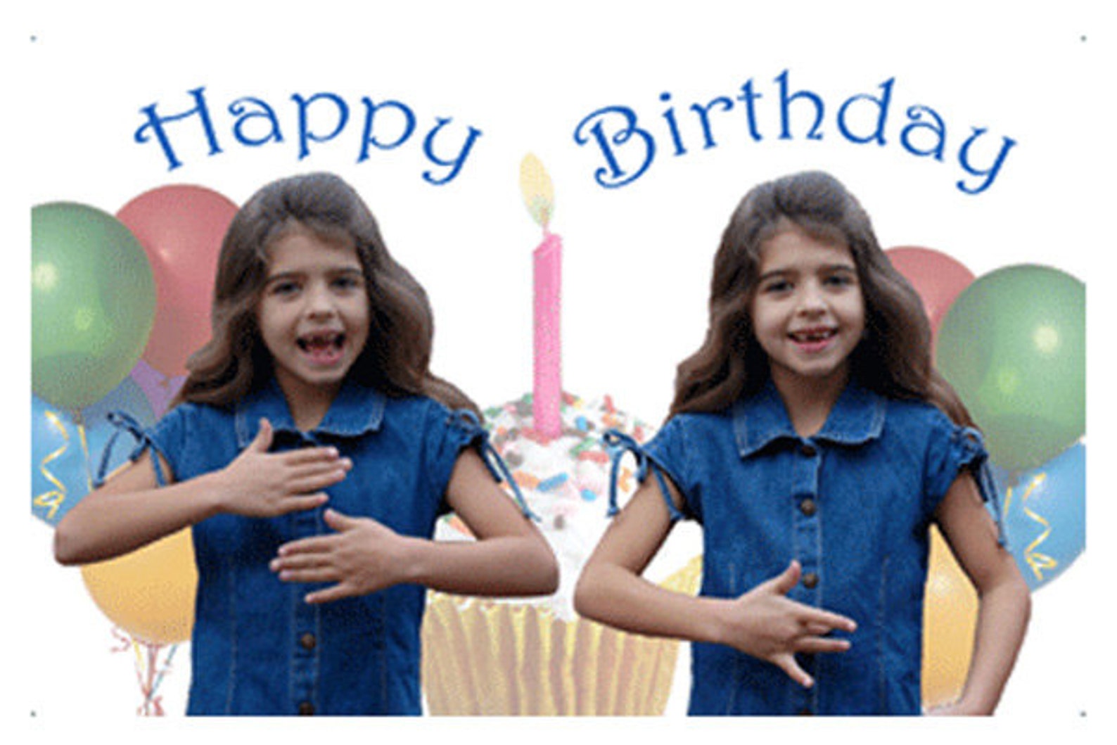 Happy Birthday in ASL (girl) Just the Card - Etsy