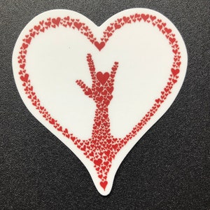 ASL ILY Hand in Heart, ASL Sticker - Etsy