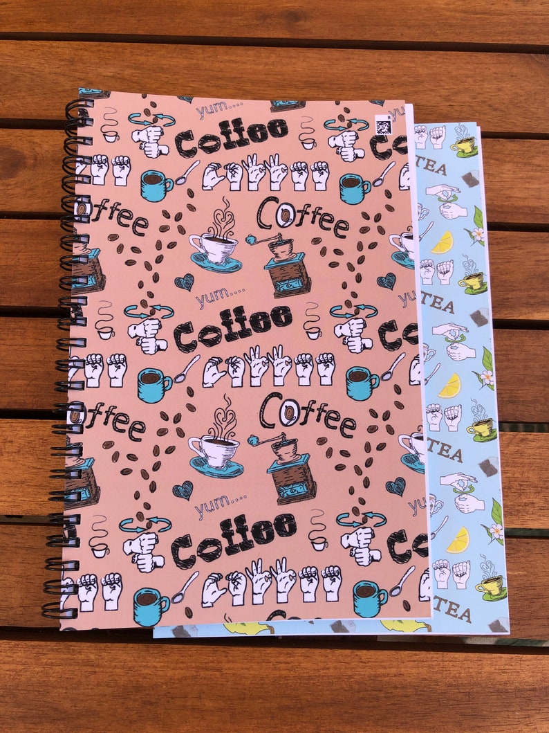 ASL Flip Coffee & Tea Spiral Notebook - Etsy