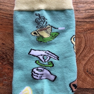 ASL Tea Socks, Sign Language Socks, ASL Socks, Socks, Sign Language ...