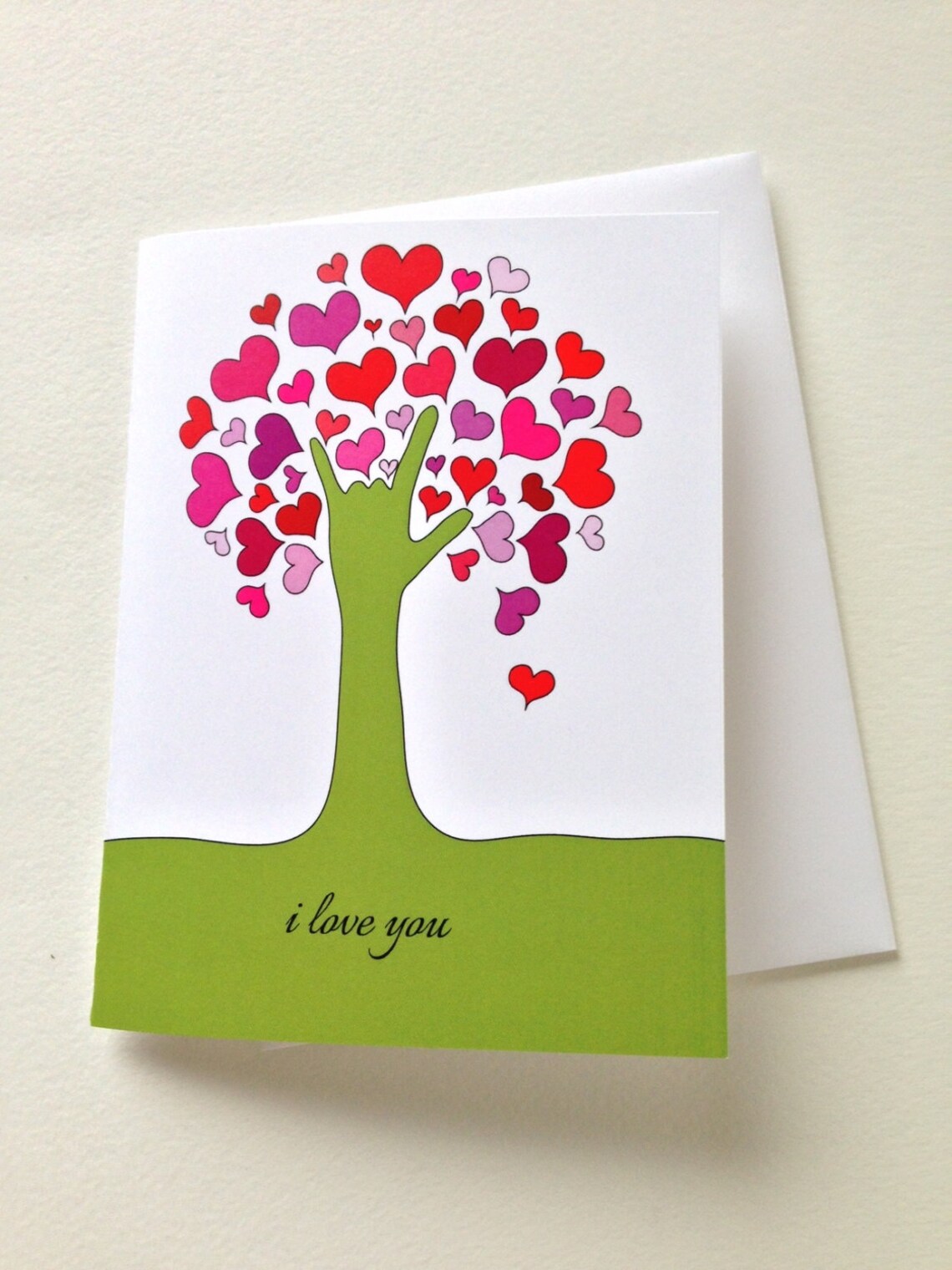 I Love You Tree Greeting Card ASL I Love You Tree ASL - Etsy