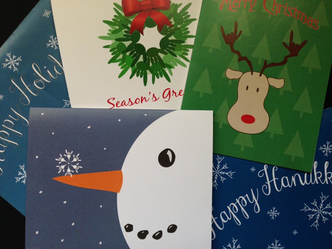 Mix Set of ASL Holiday/christmas Greeting Cards - Etsy