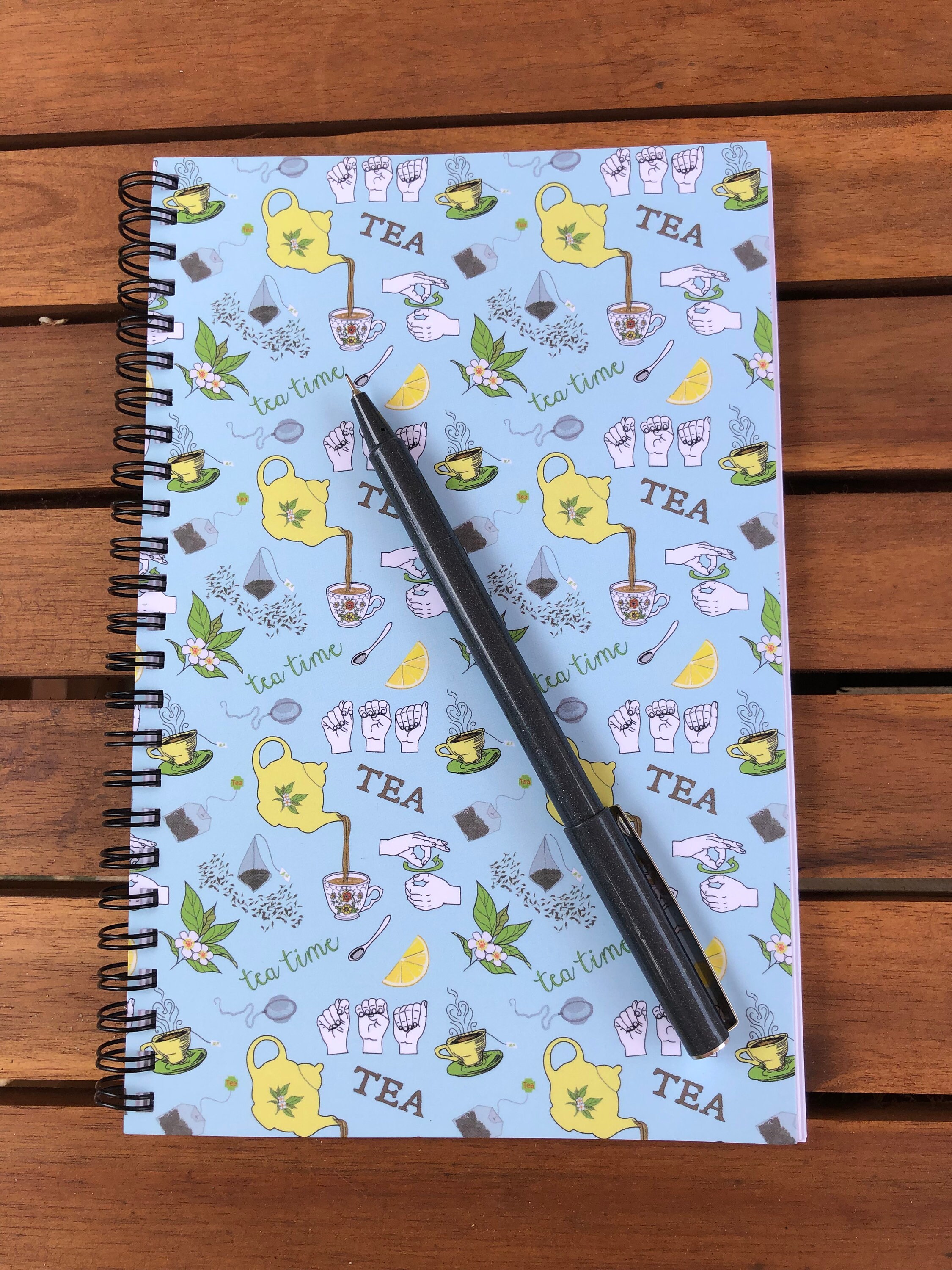 ASL Flip Coffee & Tea Spiral Notebook - Etsy