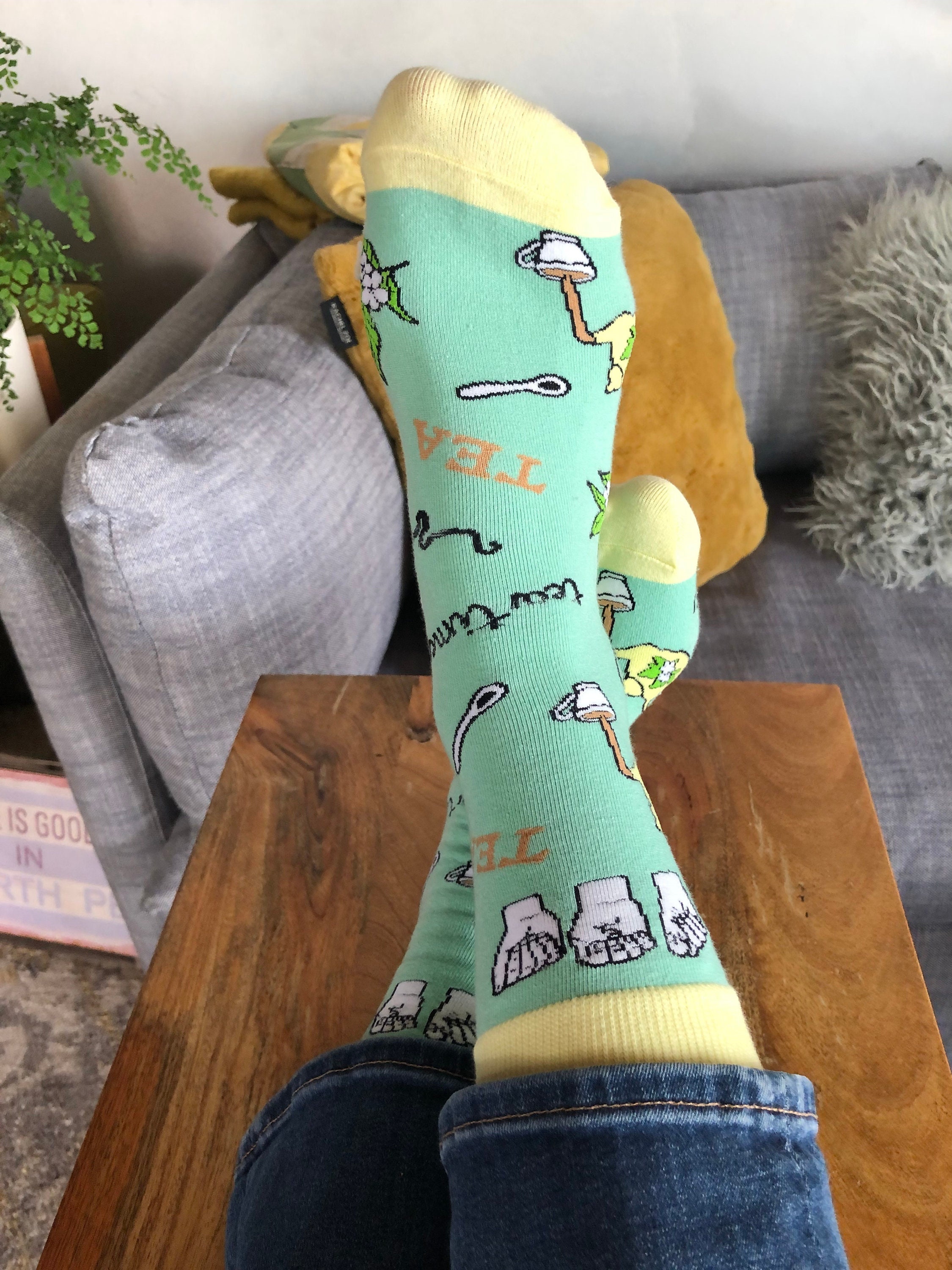 ASL Tea Socks Sign Language Socks ASL Socks Socks Sign | Etsy